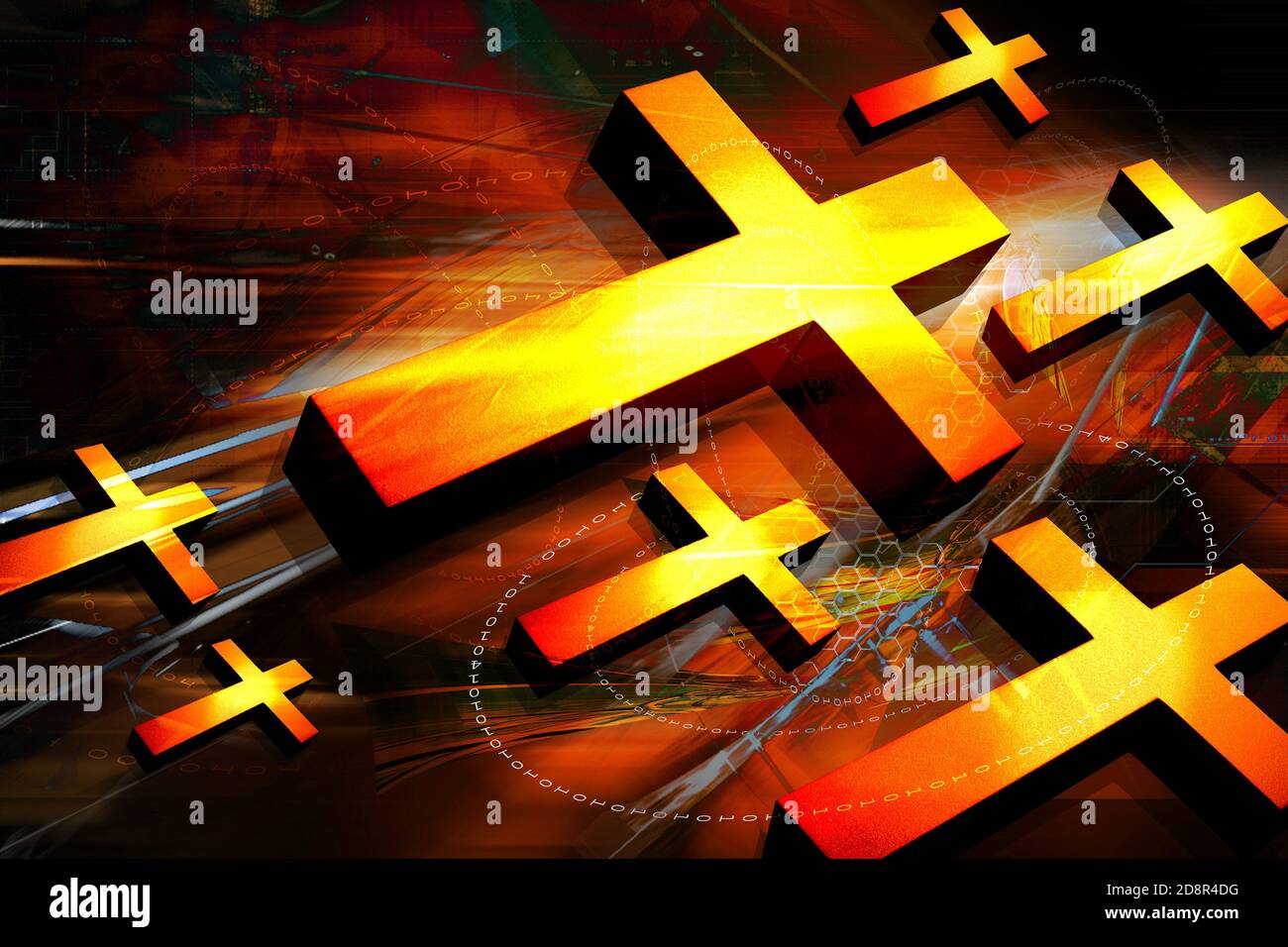 Digital illustration of Religious sign in color background Stock Photo ...