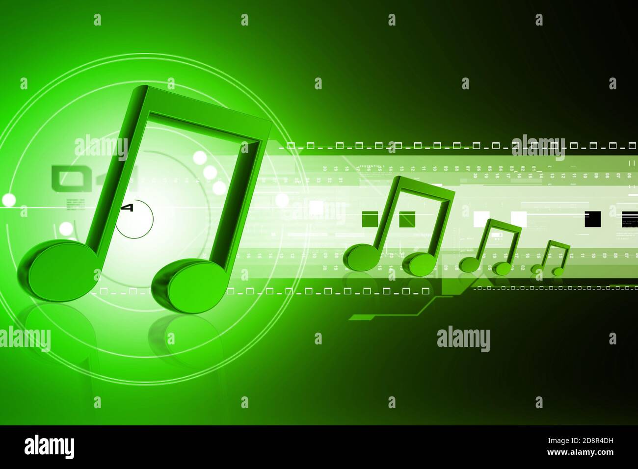 Digital illustration of musical symbol in color background Stock Photo ...