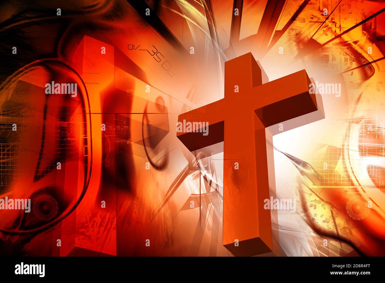 Digital illustration of Religious sign in color background Stock Photo ...