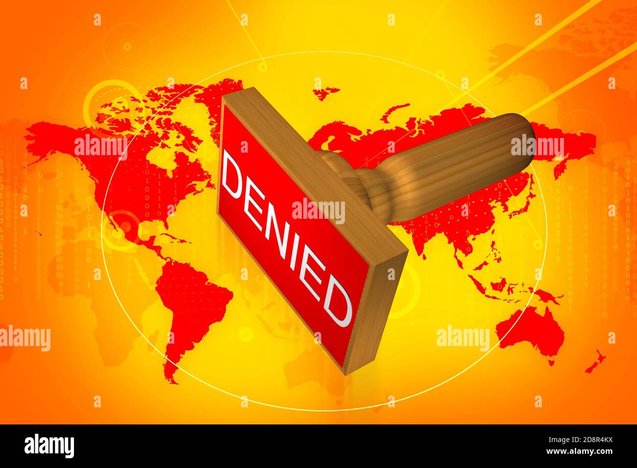 Digital illustration of Denied in color background Stock Photo - Alamy