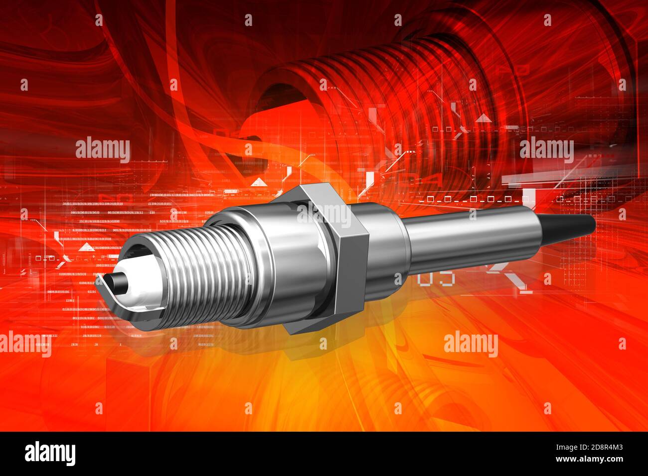 Digital illustration of spark plug in color background Stock Photo - Alamy