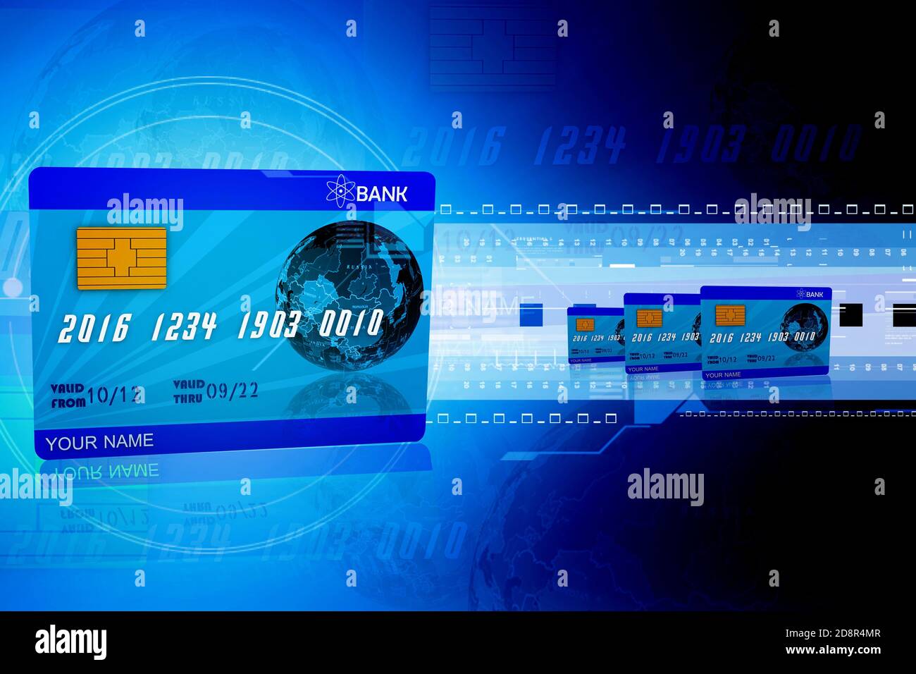Digital illustration of ATM CARD in color background Stock Photo - Alamy