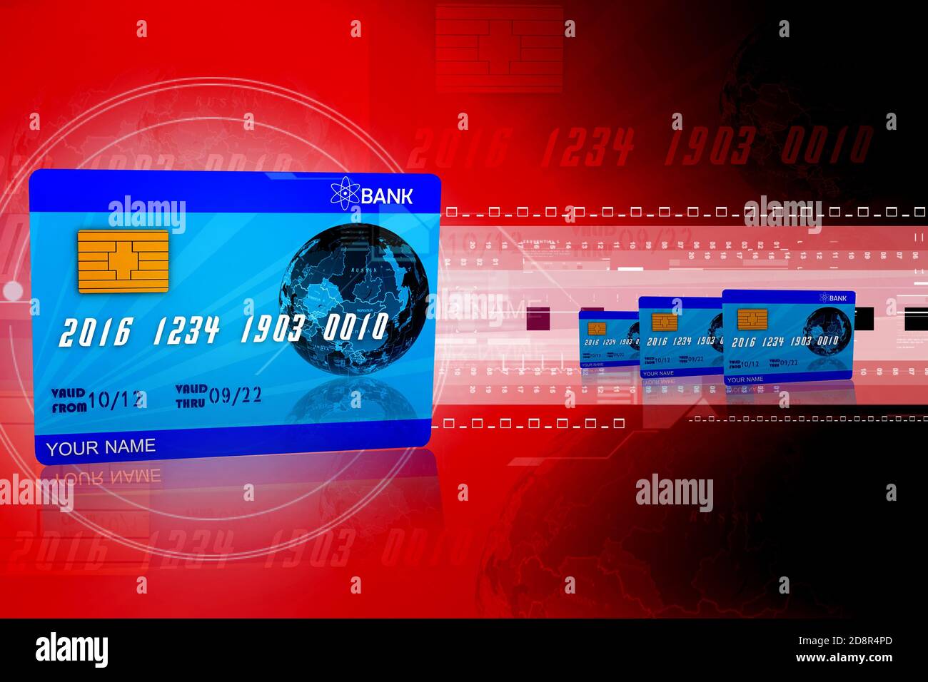 Digital illustration of ATM CARD in color background Stock Photo - Alamy