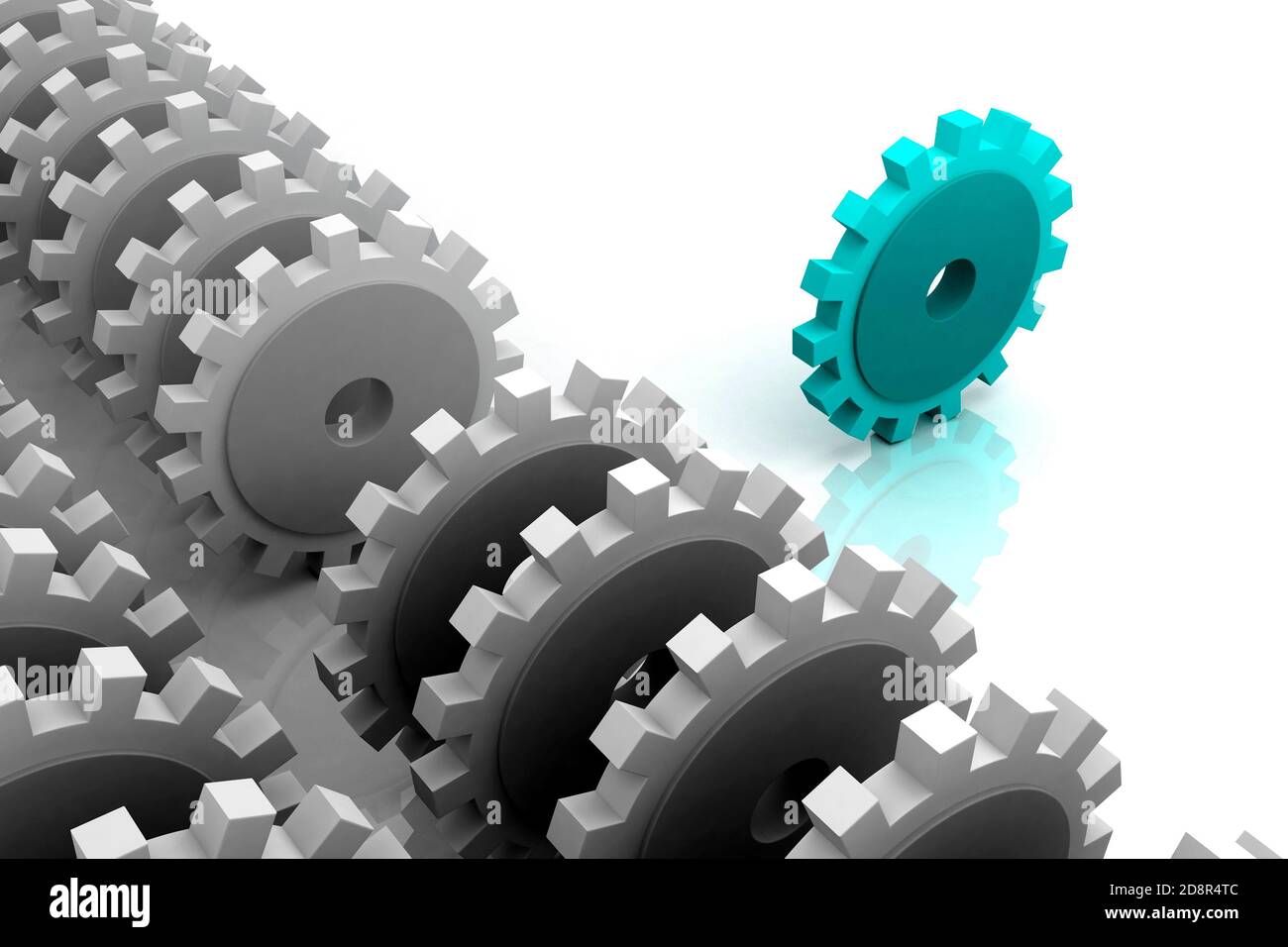 High quality 3d render gear in white background Stock Photo - Alamy