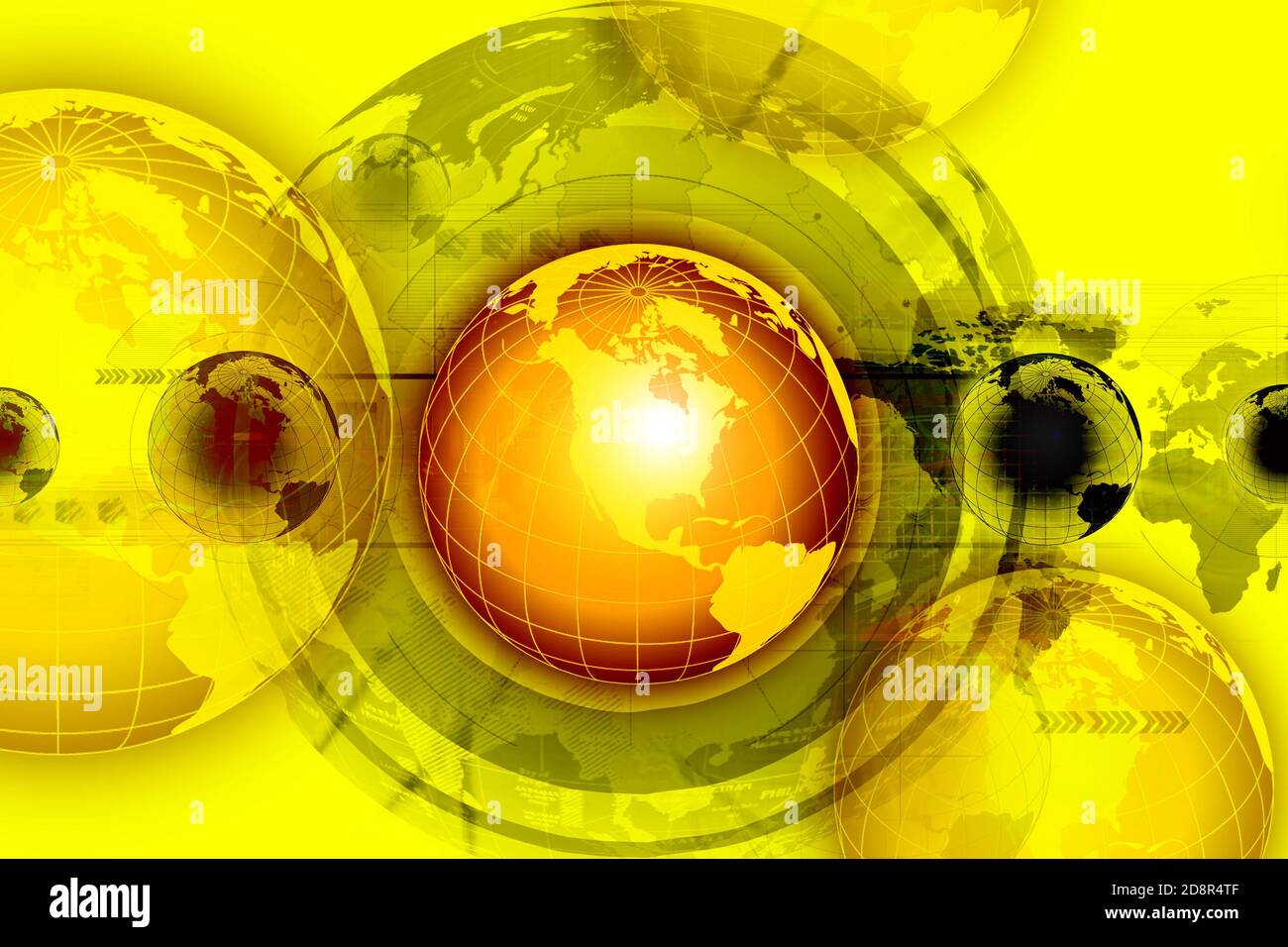 Digital illustration of 3d earth in color background Stock Photo - Alamy