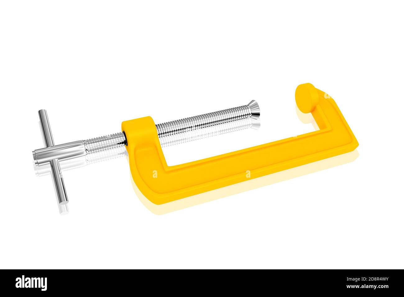 3d multi use clamp in white background Stock Photo - Alamy