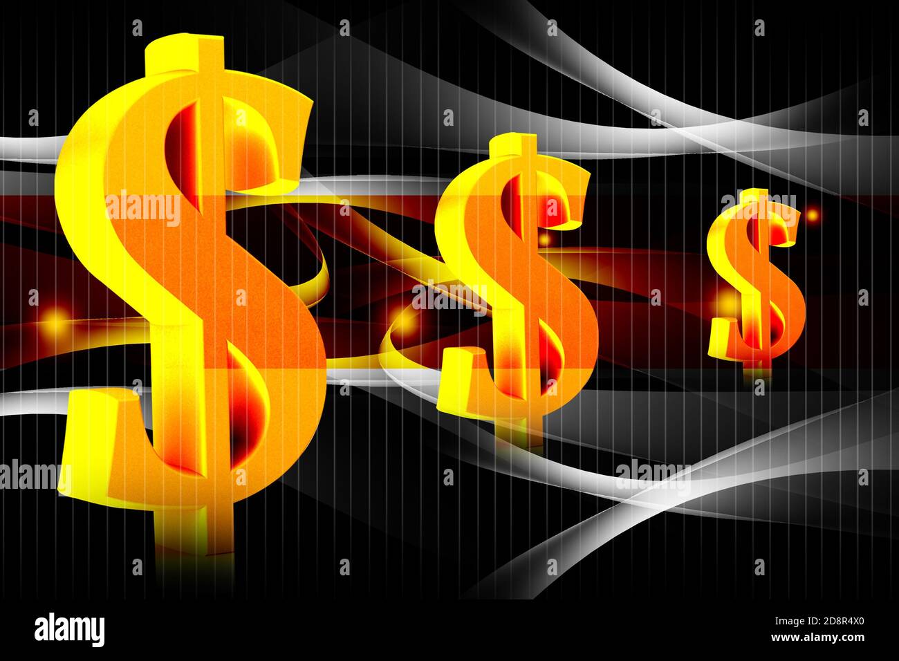 3d illustration of dollar sign in colour background Stock Photo - Alamy