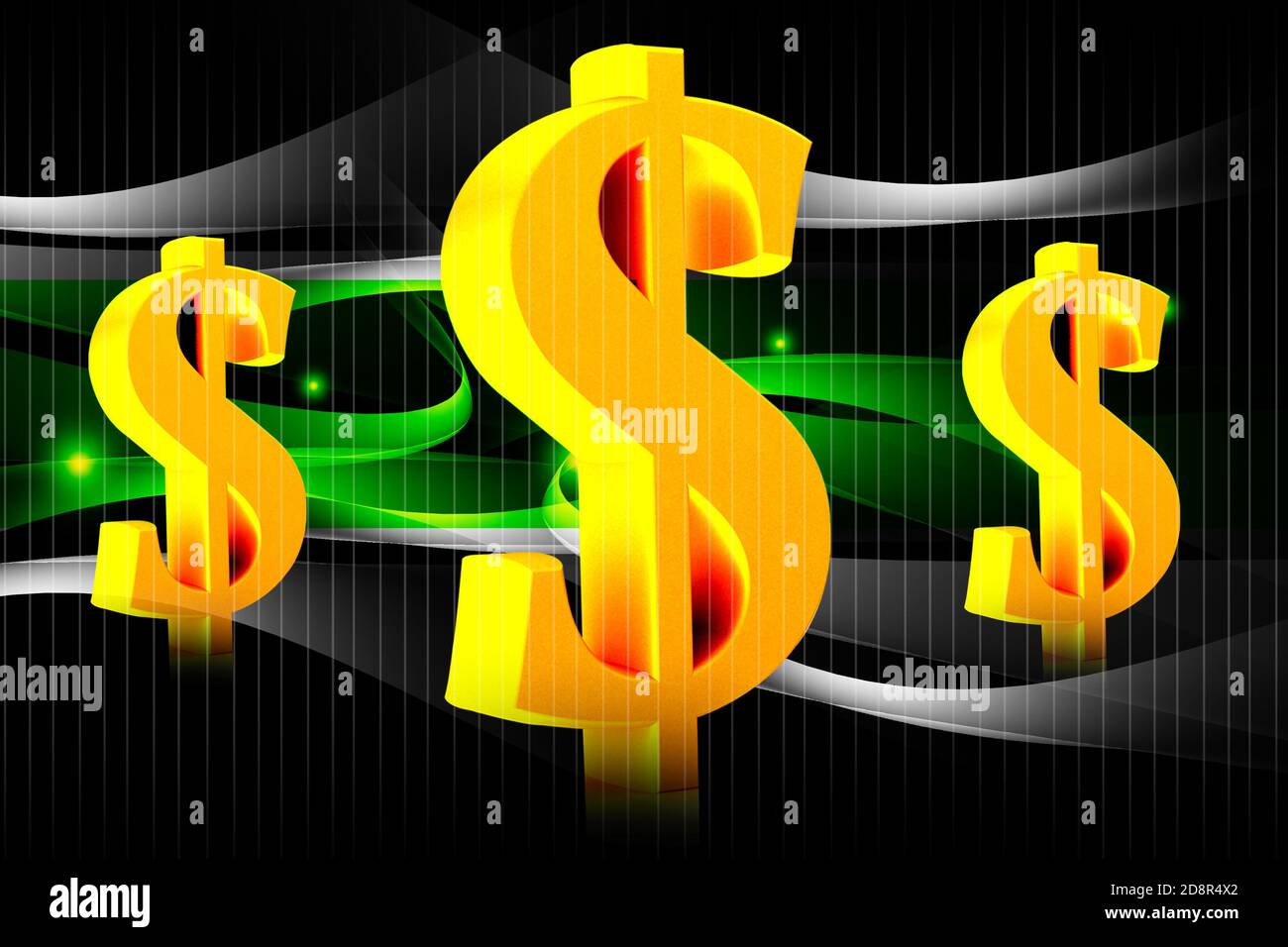 3d illustration of dollar sign in colour background Stock Photo - Alamy