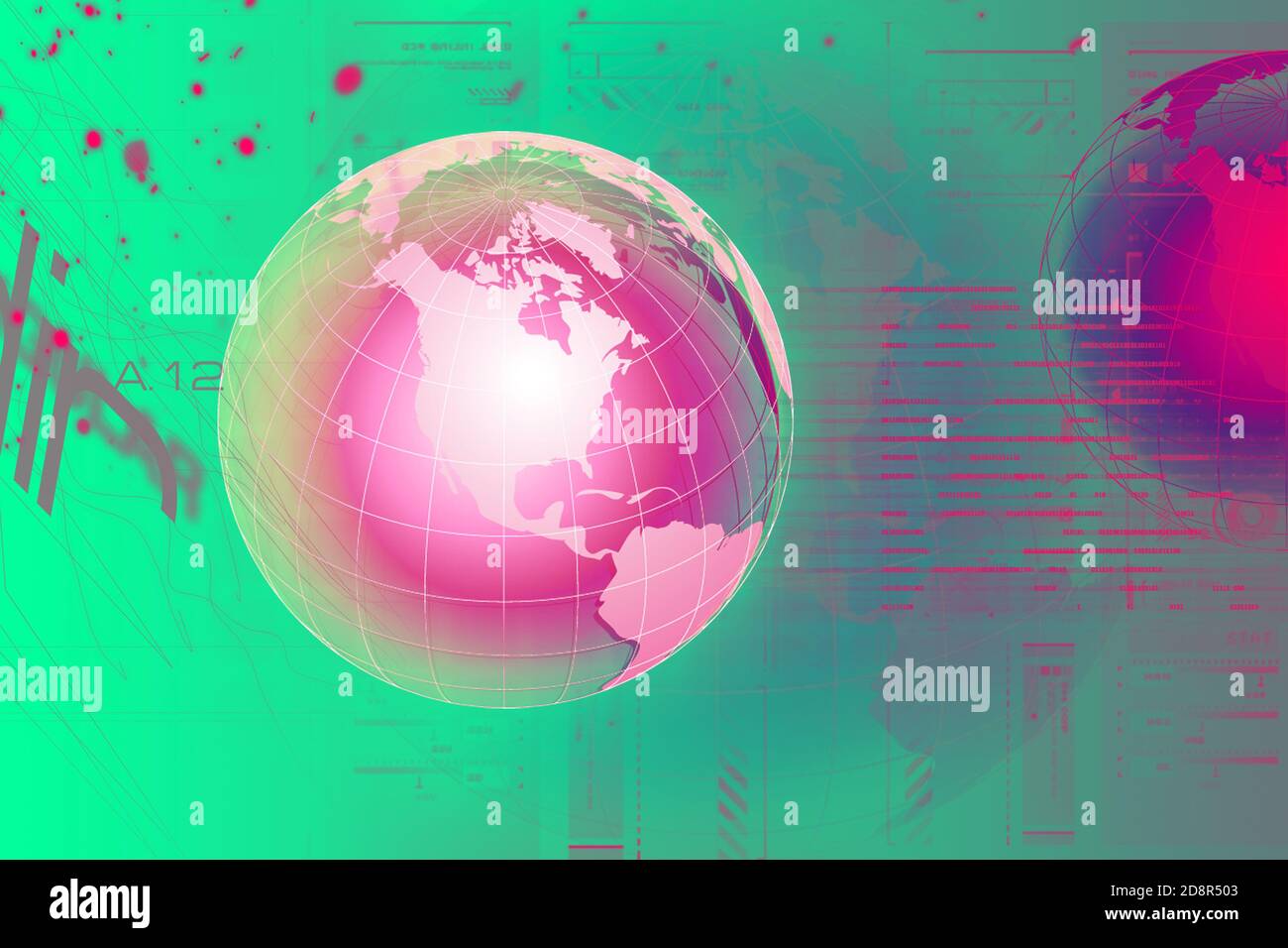 3d illustration of earth in color background Stock Photo - Alamy
