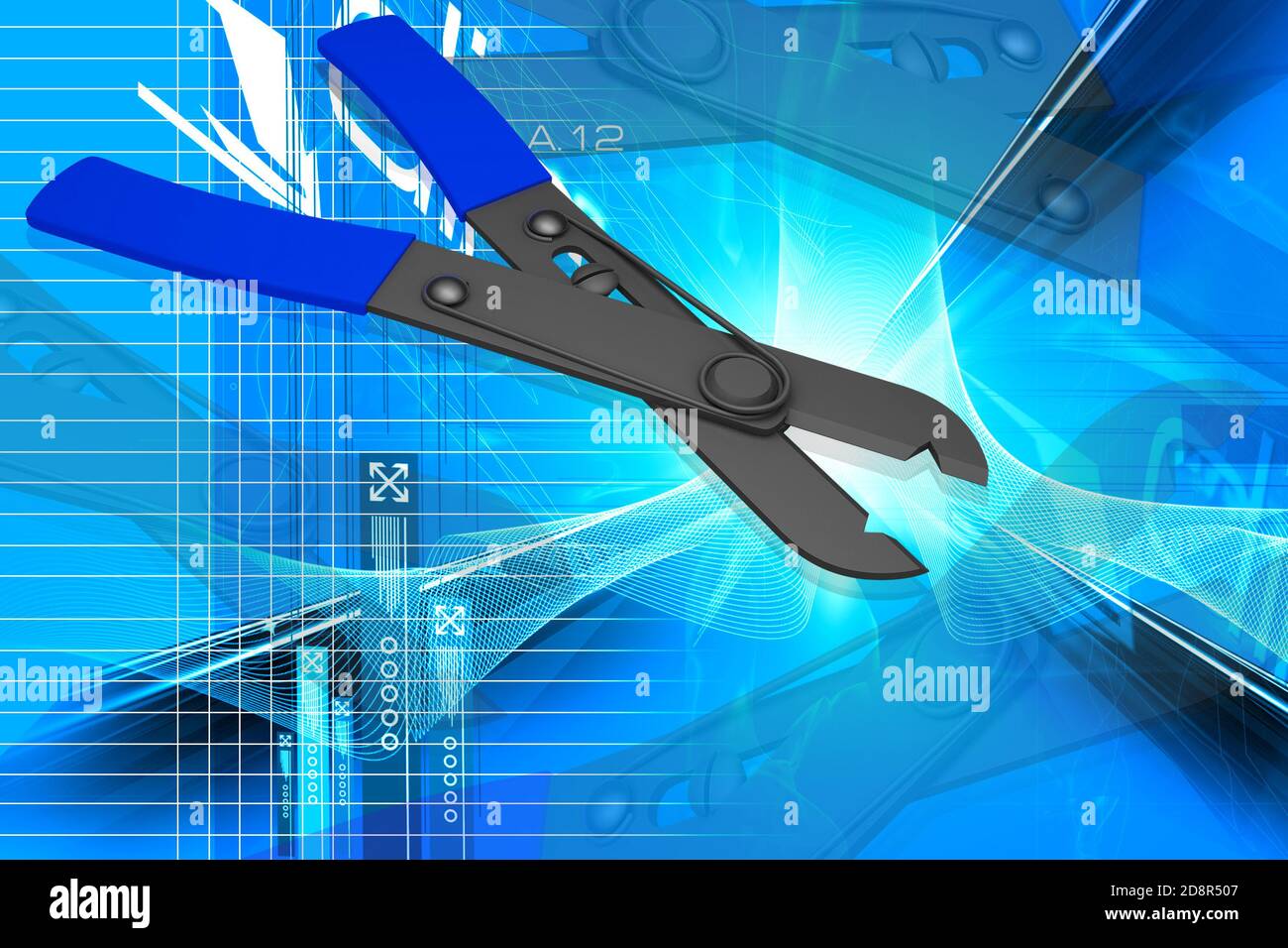3d illustration of wire cutter in color background Stock Photo - Alamy