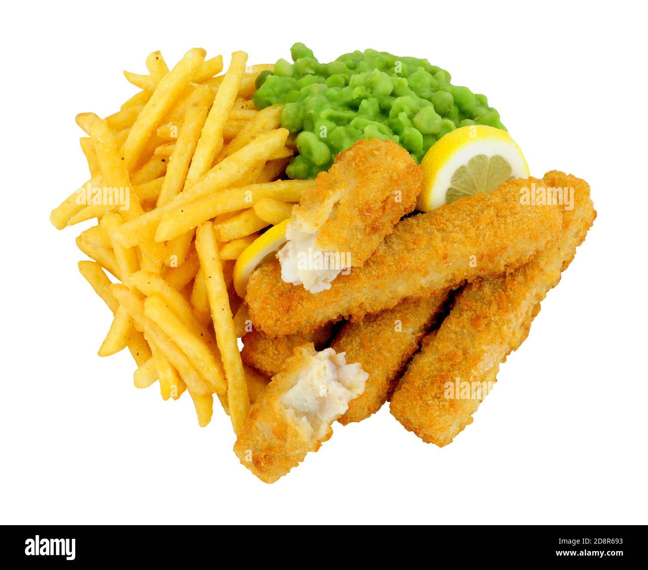 Cod and chips with a slice of lemon Cut Out Stock Images & Pictures - Alamy