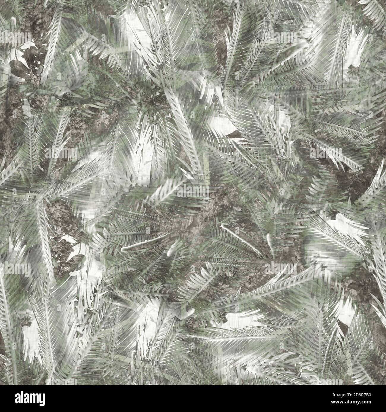 Neutral tropical palm tree leaves seamless pattern Stock Photo - Alamy