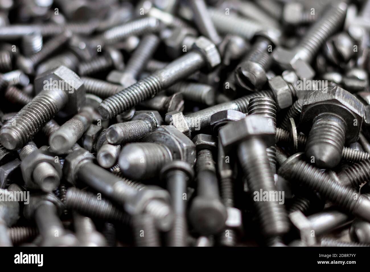 A bunch of hex head bolts, different sizes and diameters Stock Photo ...