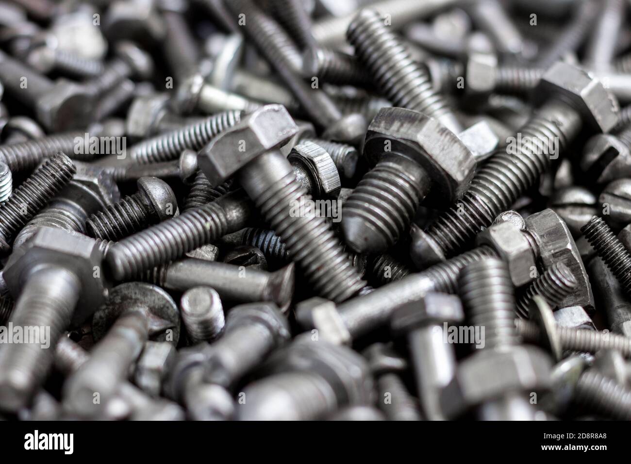 A bunch of hex head bolts, different sizes and diameters Stock Photo ...