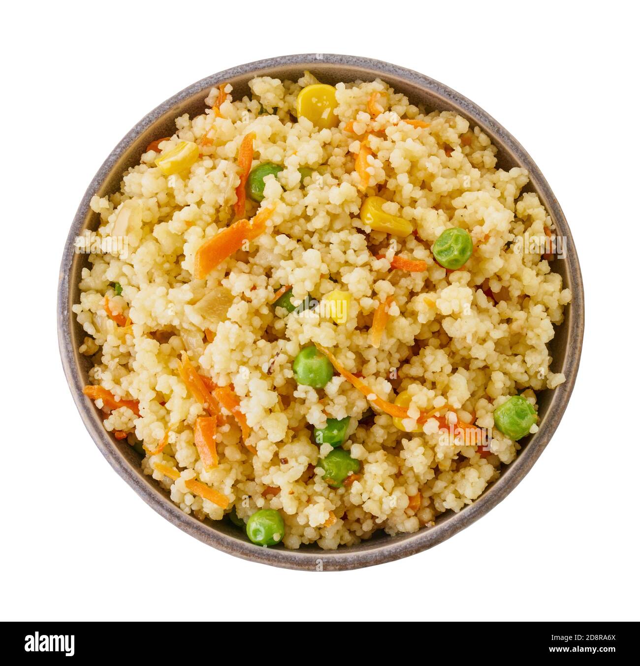 boiled couscous with clipping path, white isolated background Stock ...