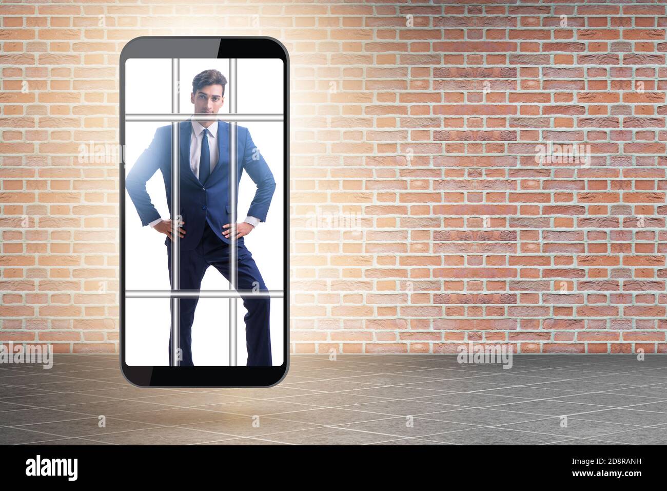 Online and internet dependency concept with businessman Stock Photo - Alamy