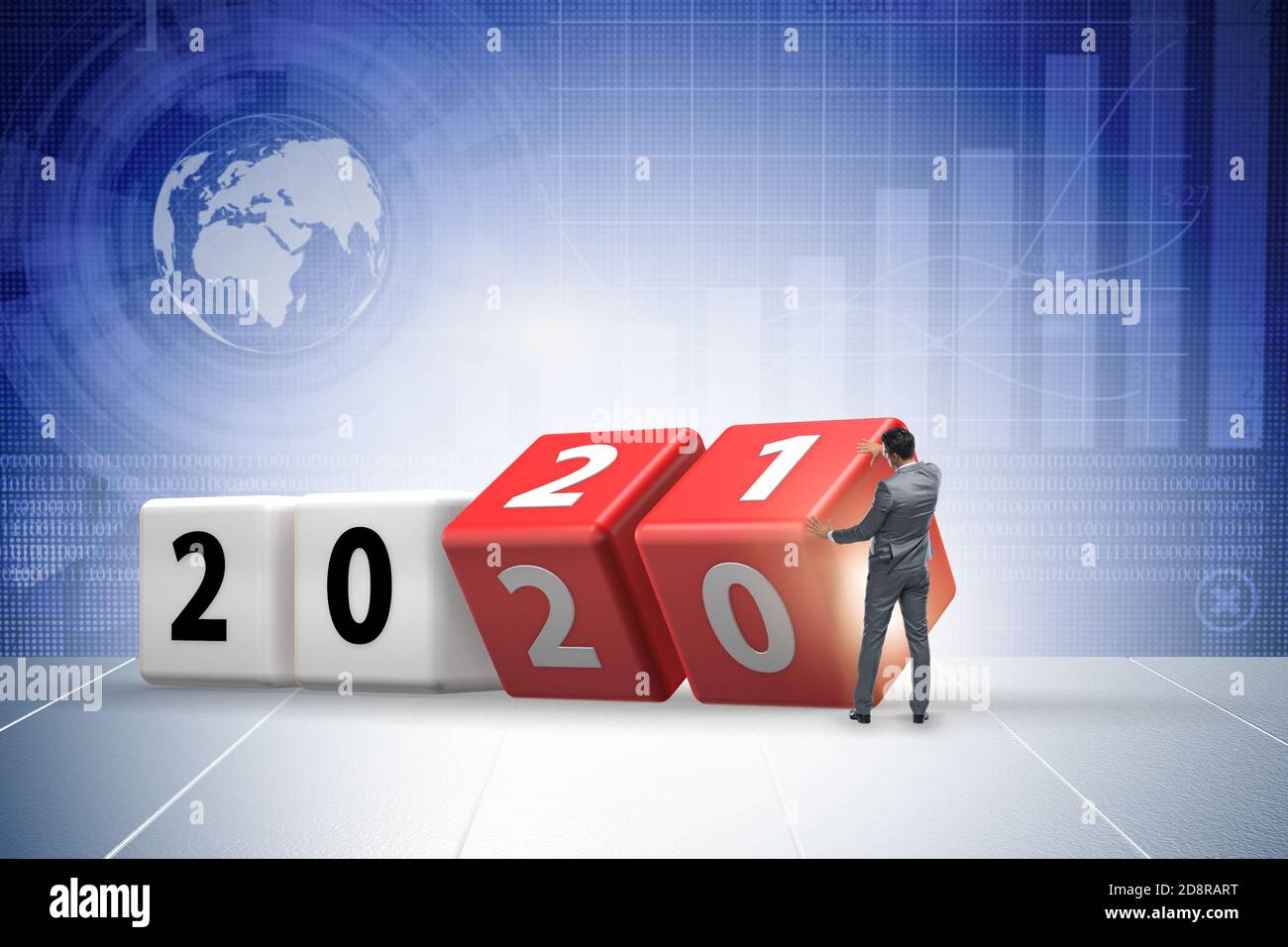 Concept of changing the year from 2020 to 2021 Stock Photo - Alamy