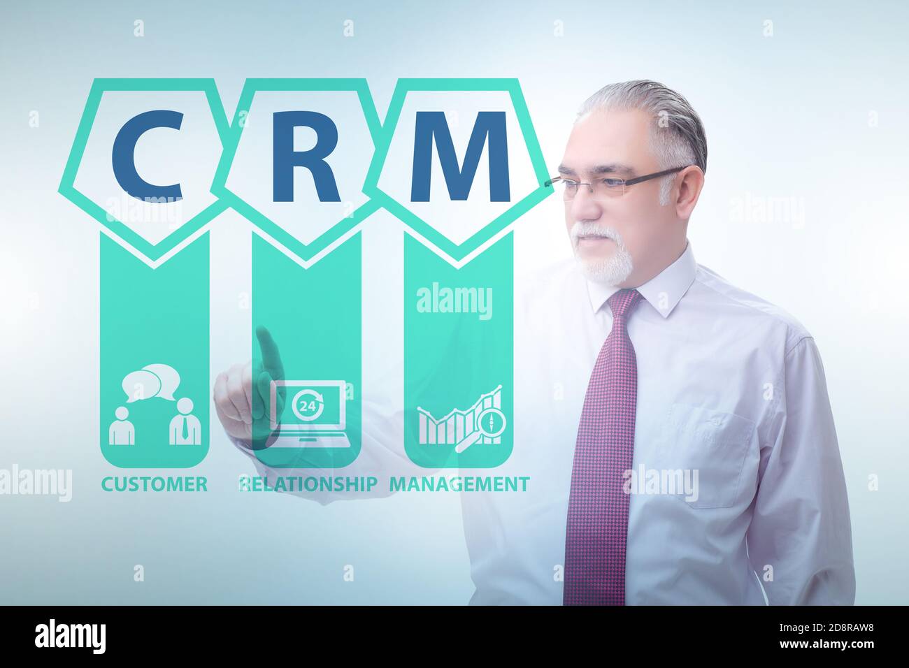 CRM custromer relationship management concept with the businessman Stock Photo - Alamy