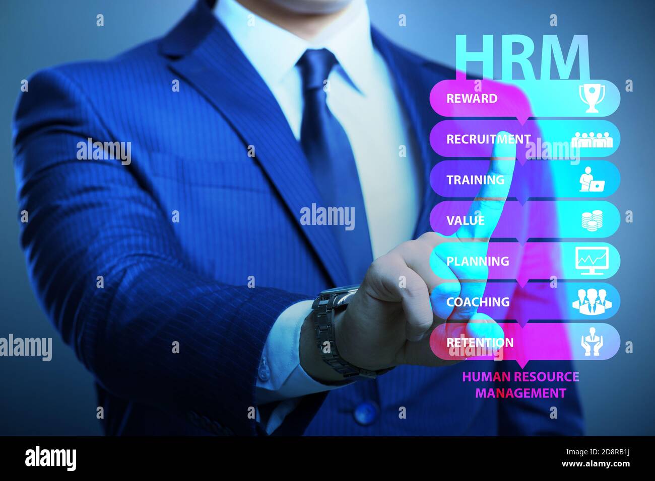 HRM - Human resource management concept with the businessman Stock ...