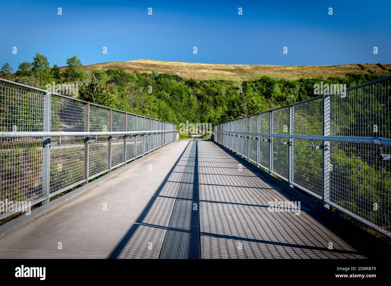 pedestrian bridge in natural landscape Stock Photo - Alamy