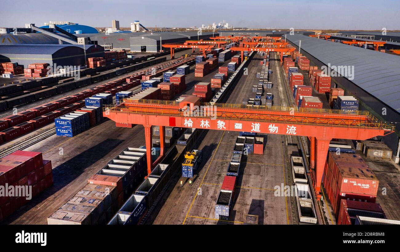 Yulin. 31st Oct, 2020. Aerial photo taken on Oct. 31, 2020 shows a view ...