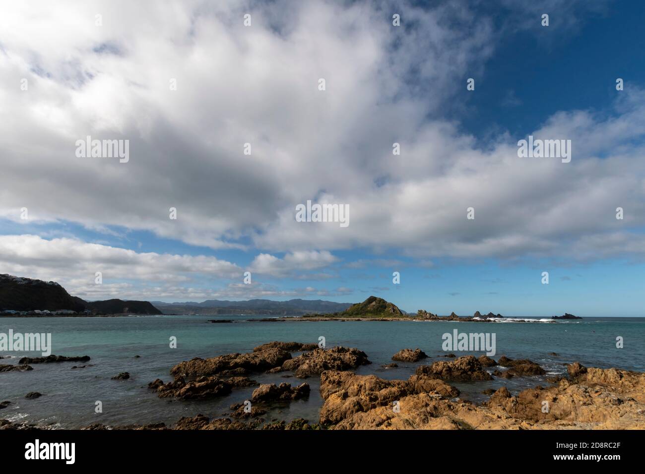 Clouds over Island Bay, Wellington, North Island, New Zealand Stock ...