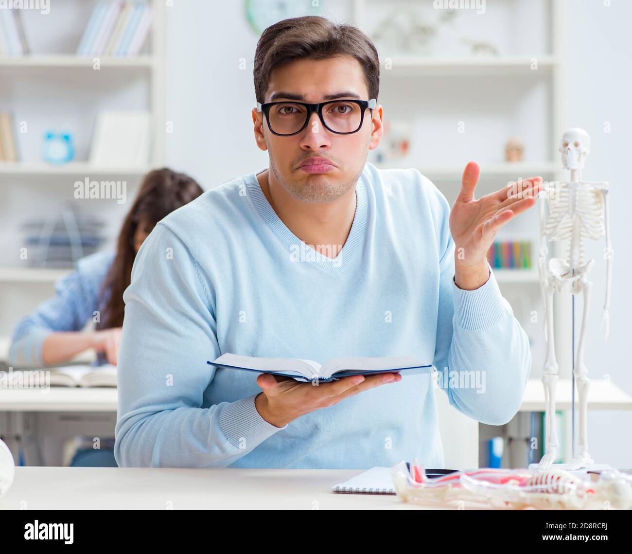 The two medical students studying in classroom Stock Photo - Alamy
