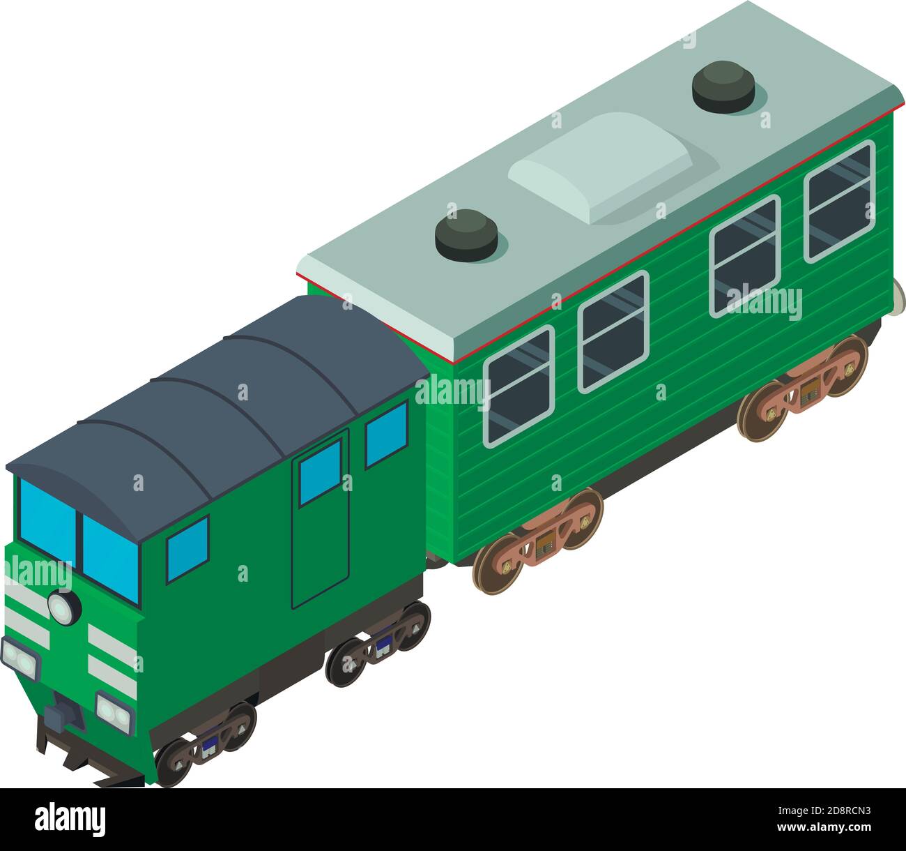 Passenger train icon. Isometric illustration of passenger train vector ...