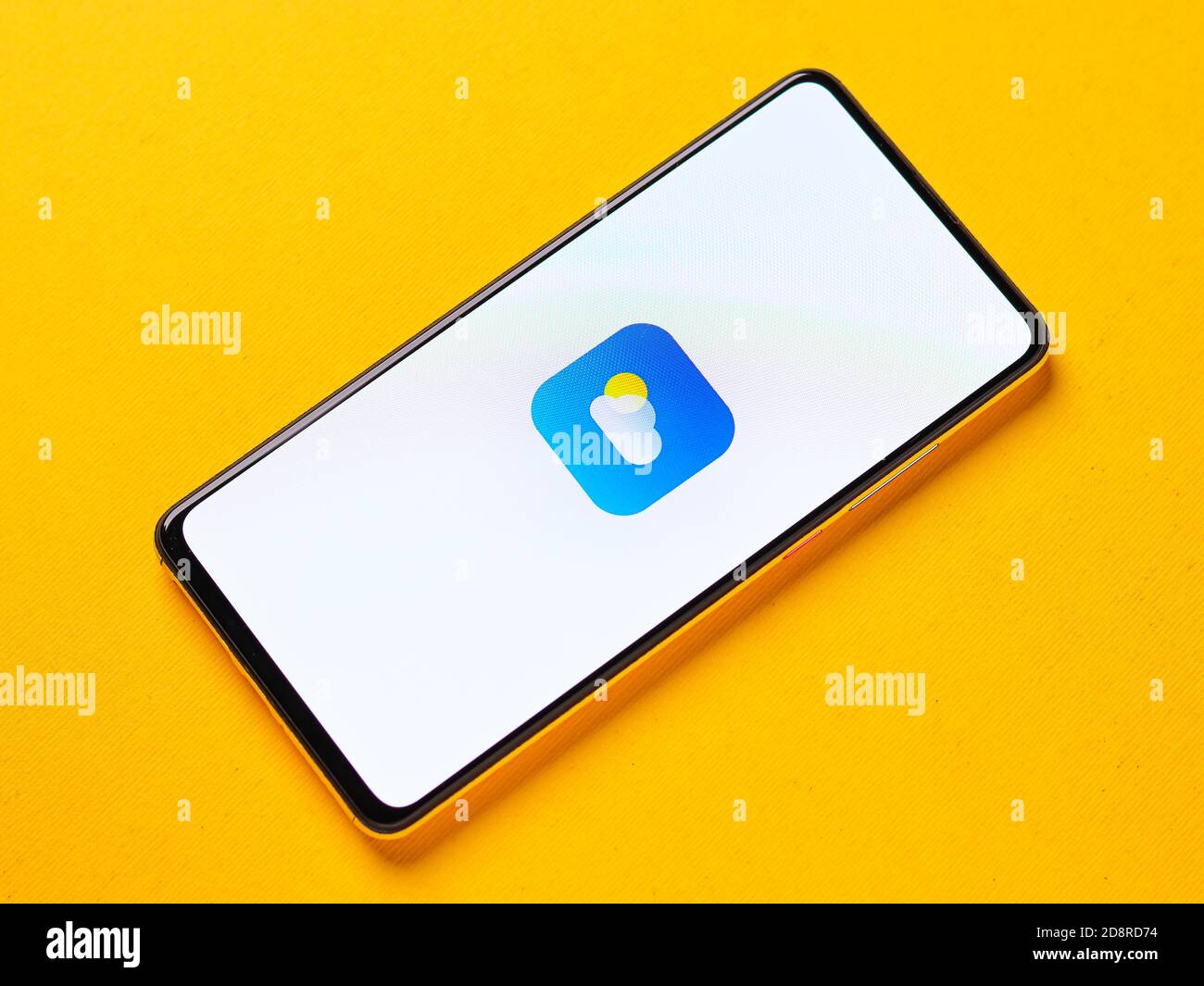 Assam, india - October 29, 2020 : Whether logo on phone screen stock ...