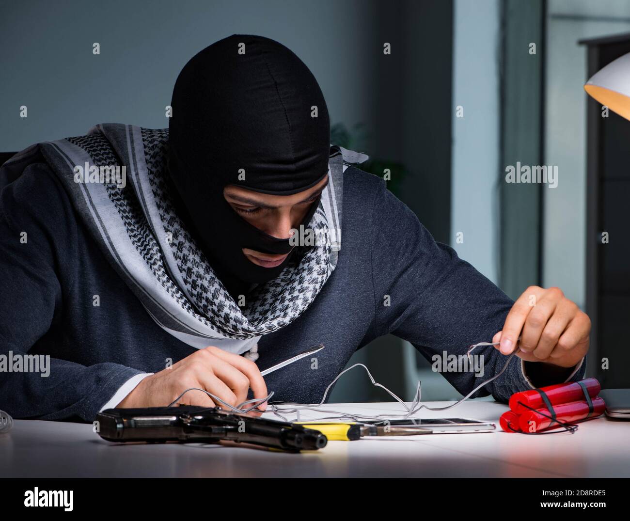 The terrorist bomber preparing dynamite bomb Stock Photo - Alamy