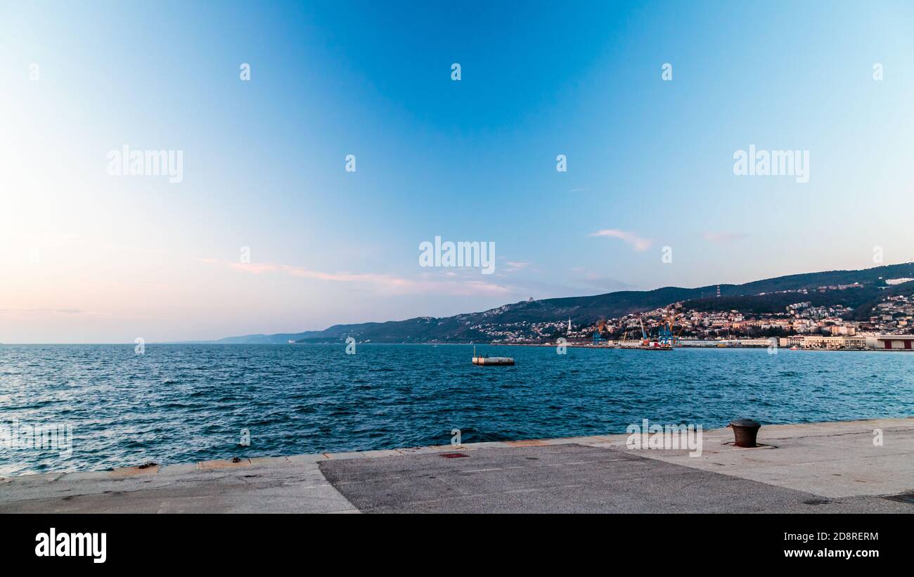 winter evening in the gulf of Trieste Stock Photo - Alamy