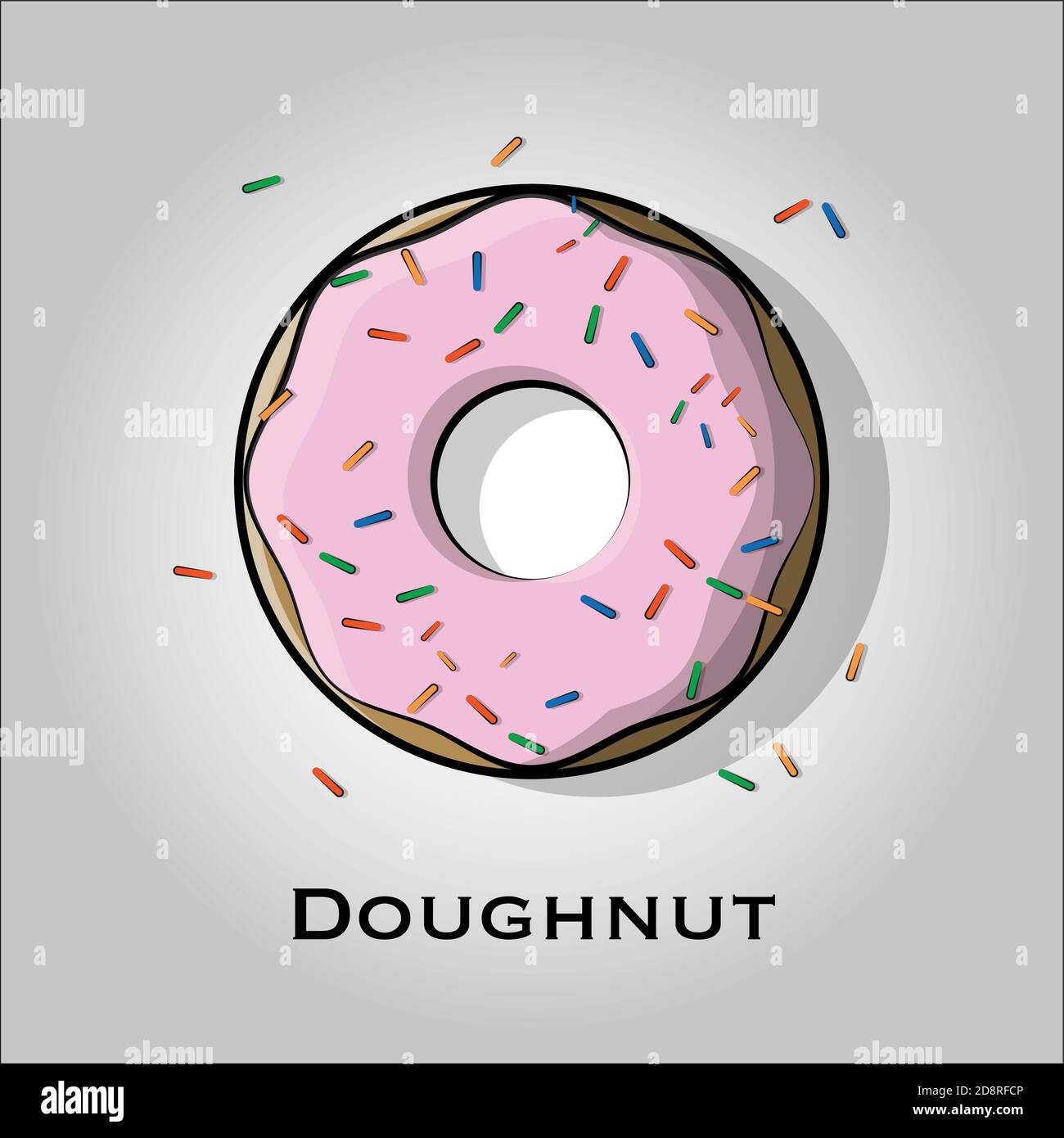Doughnut flat icon vector. Isolated objects. Vector illustration ...