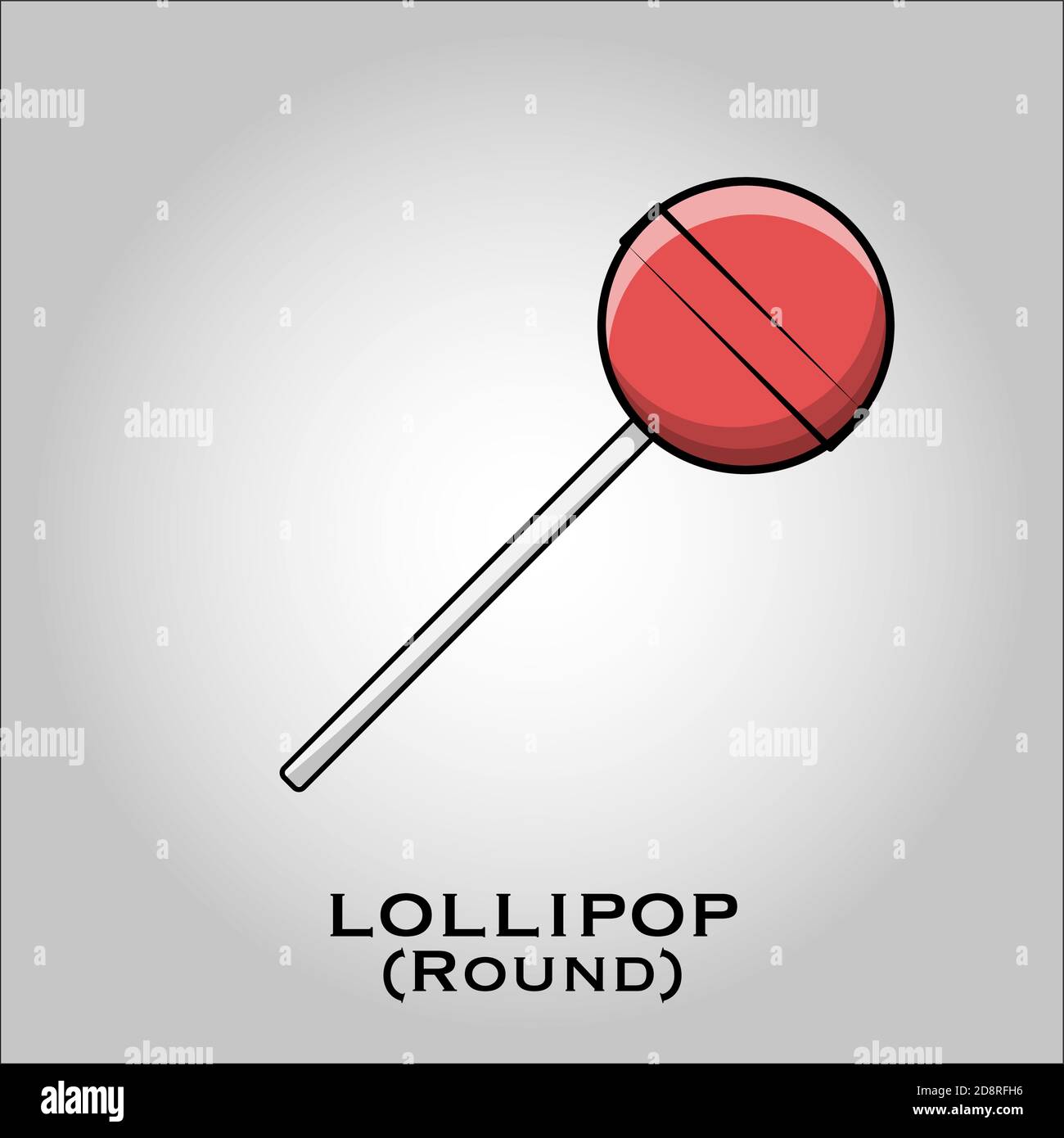 sweet cartoon lollipop flat icon vector. Isolated objects. Vector ...