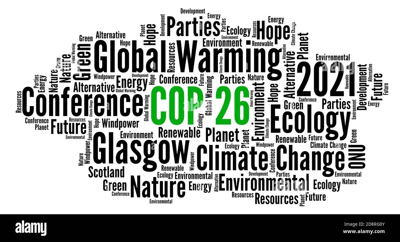 COP 26 in Glasgow, Scotland word cloud Stock Photo - Alamy
