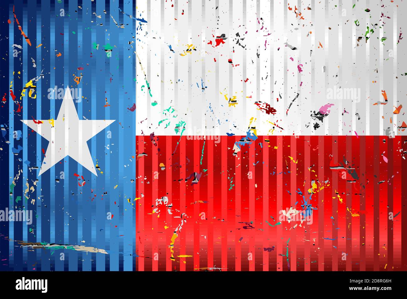 Texas flag with color stains - Illustration, Three dimensional flag of ...