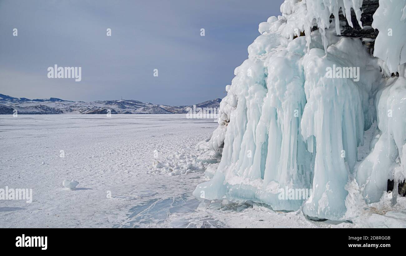 frozen water splashes Olkhon island on lake Baikal Stock Photo - Alamy