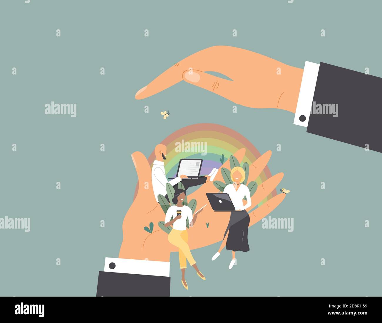Employees together Stock Vector Images - Alamy