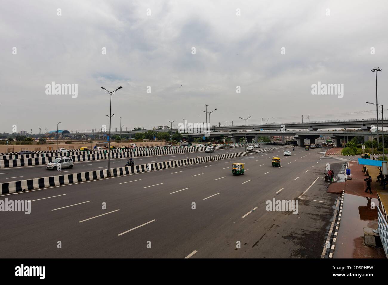 A view of a express highway in New Delhi leading to Noida ...