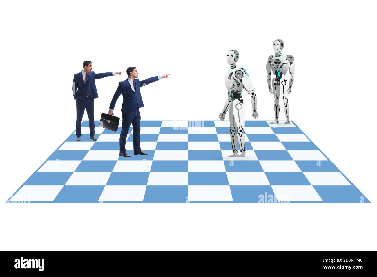 Concept of rivalry between robots and the humans Stock Photo - Alamy