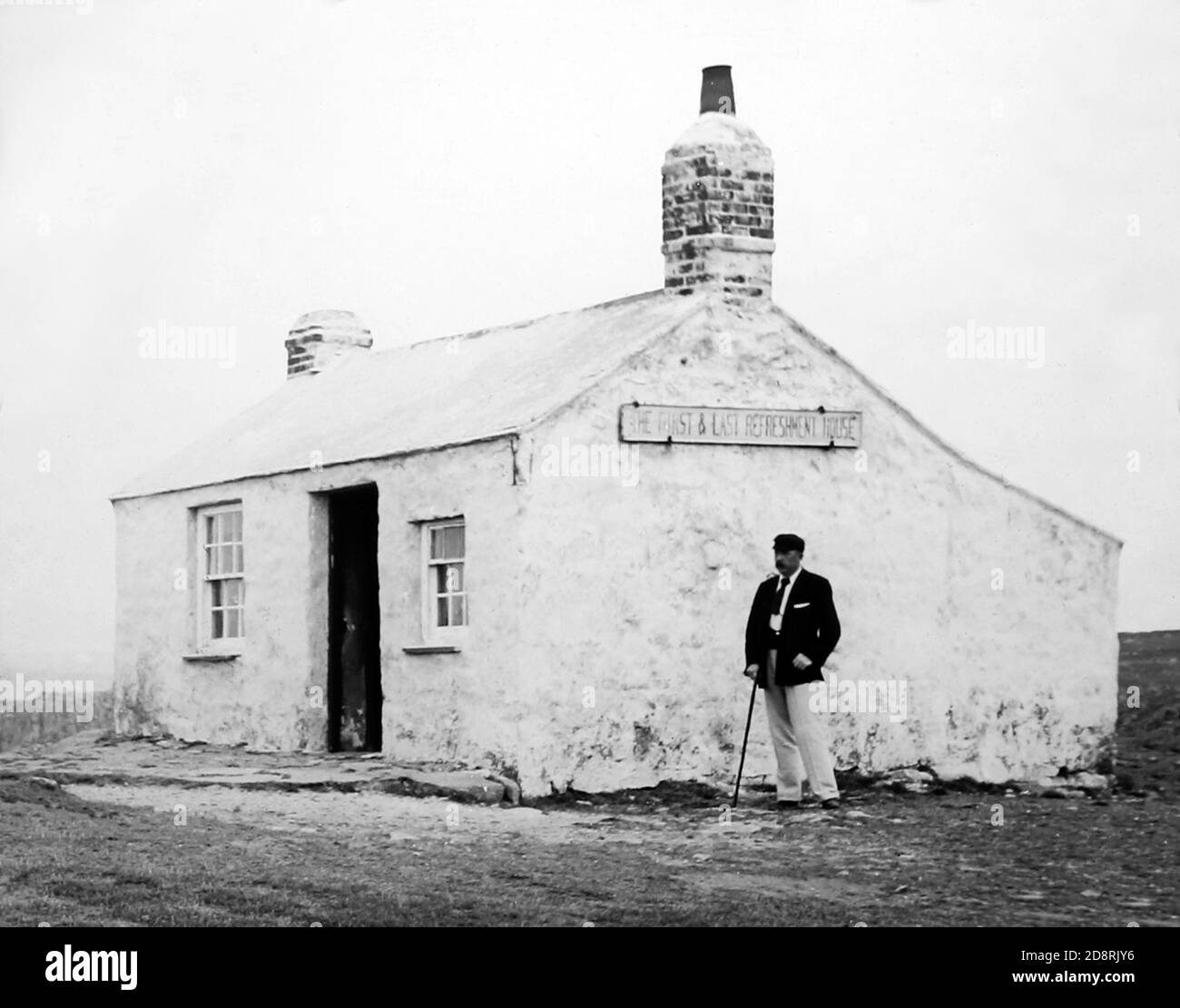 First and last house, Land's End, Cornwall, Victorian period Stock ...