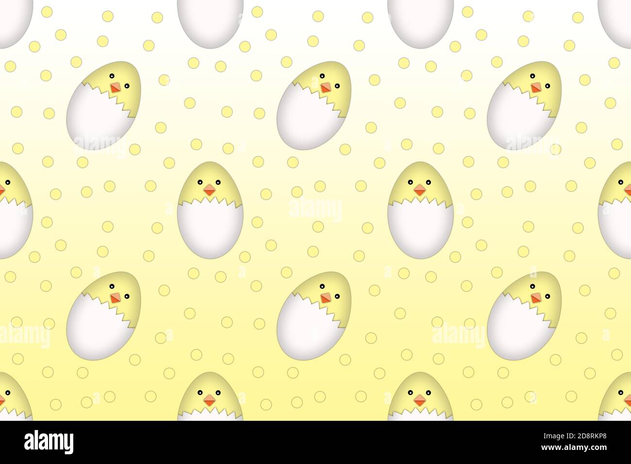 A seamless Easter background illustration of cute yellow easter chicks ...