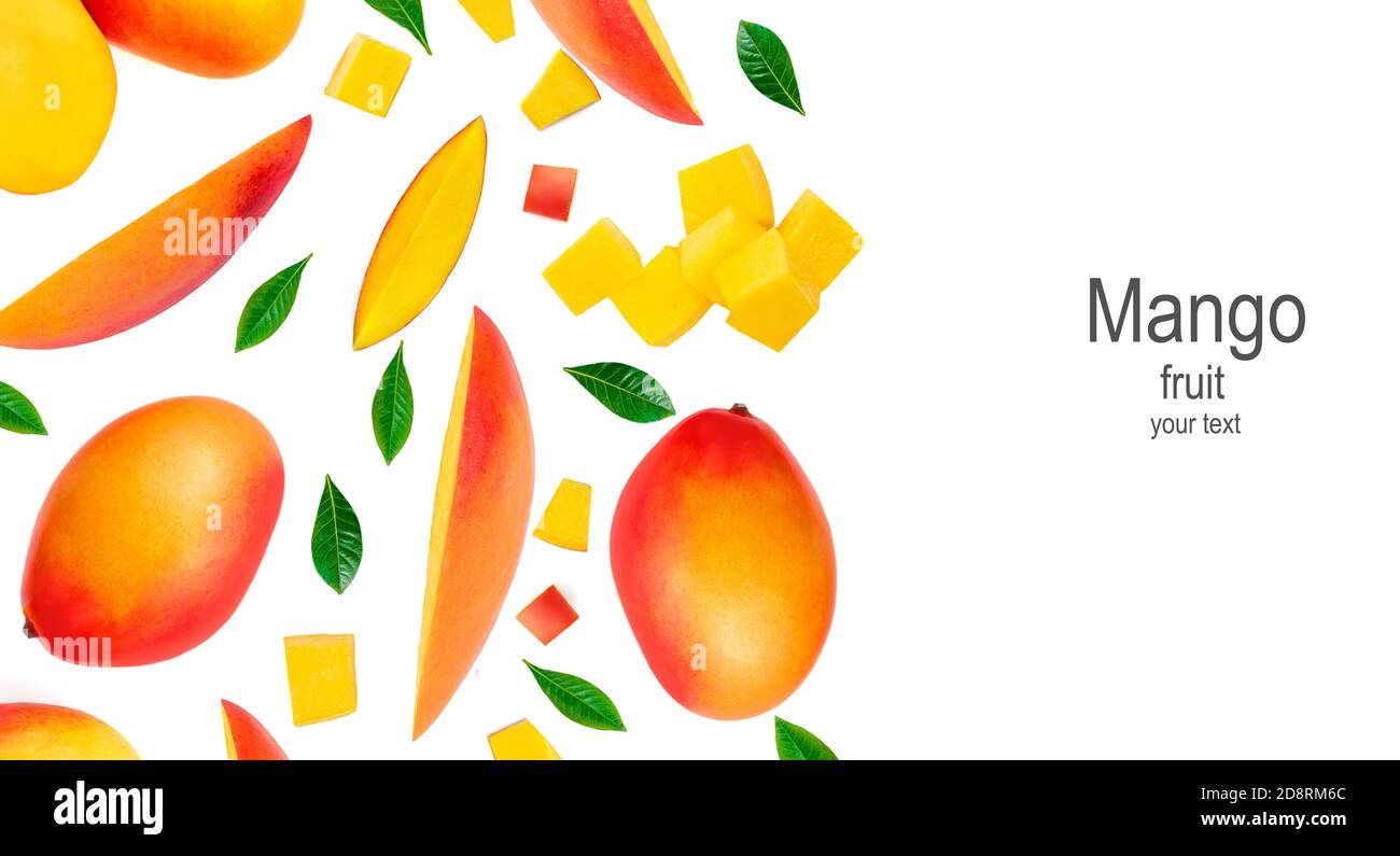 Mango isolated on the white background. Creative layout made of Mango ...