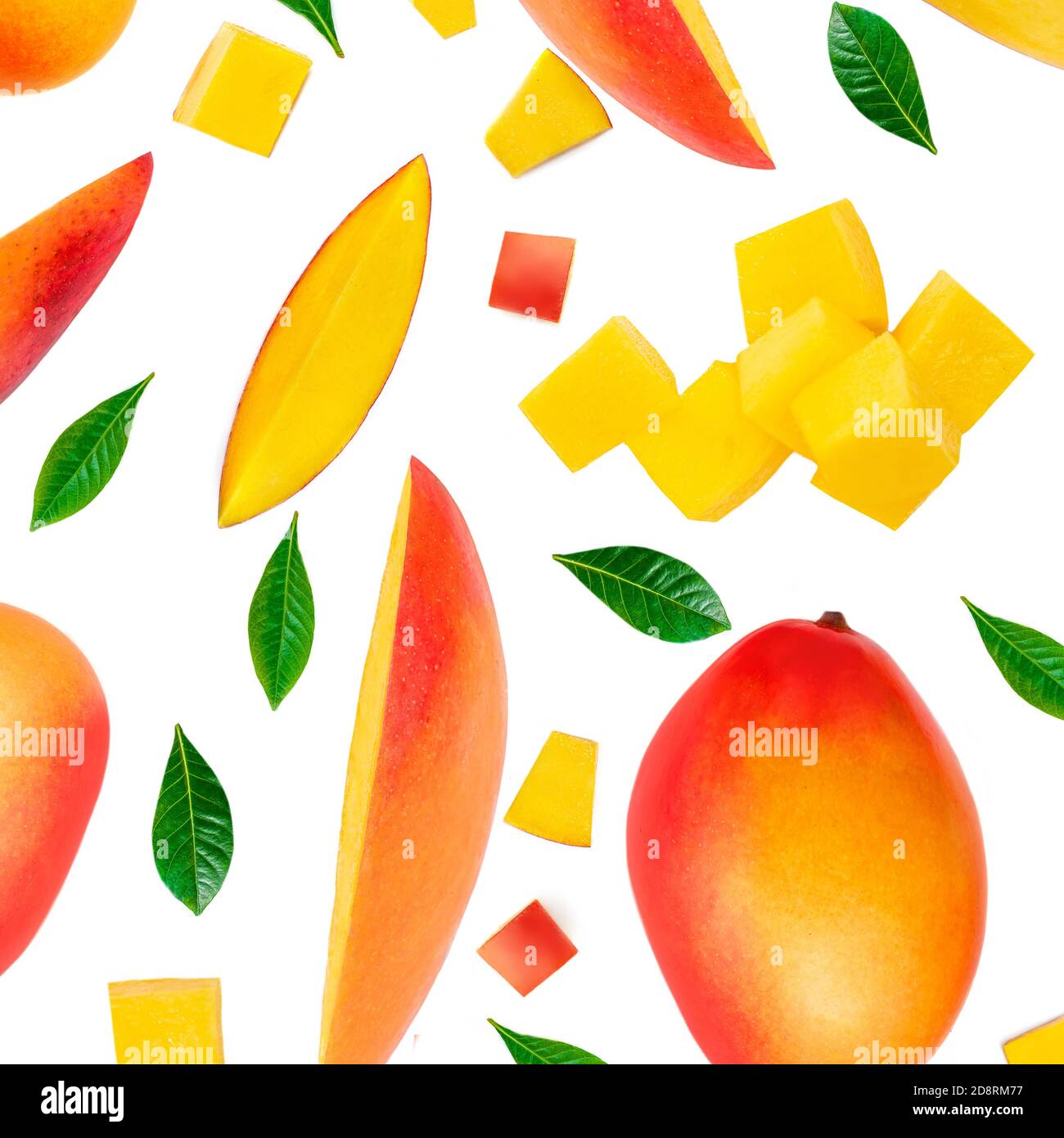 Mango Pattern. Creative layout made of Mango fruit slices isolated on ...