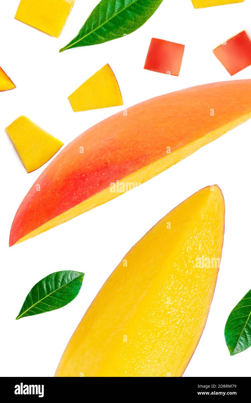 Mango Pattern. Creative layout made of Mango fruit slices isolated on ...