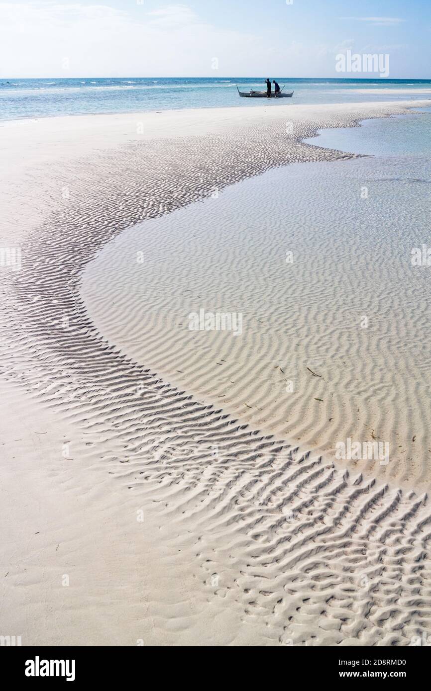 The extensive white sandy beach of Sta Fe in Cebu, Philippines Stock ...