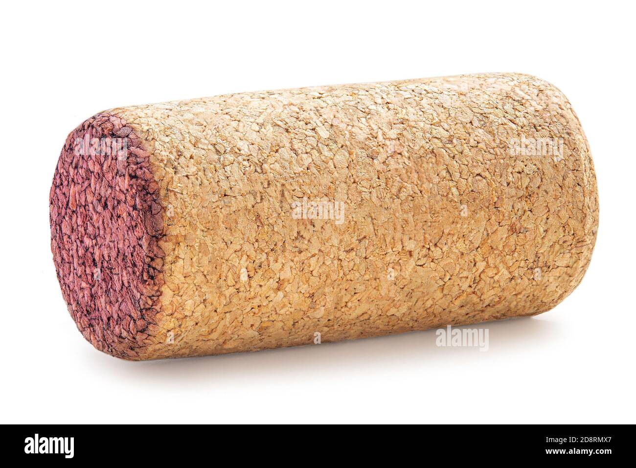 Wine bottle cork Isolated on white background. One Wooden Cork Close up ...