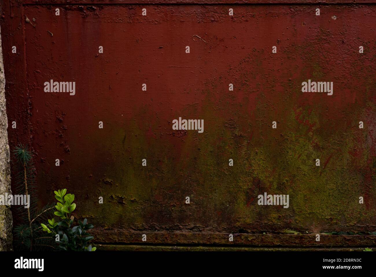 Abstract colorful image painted in red on an outdoor rotten metal Stock ...