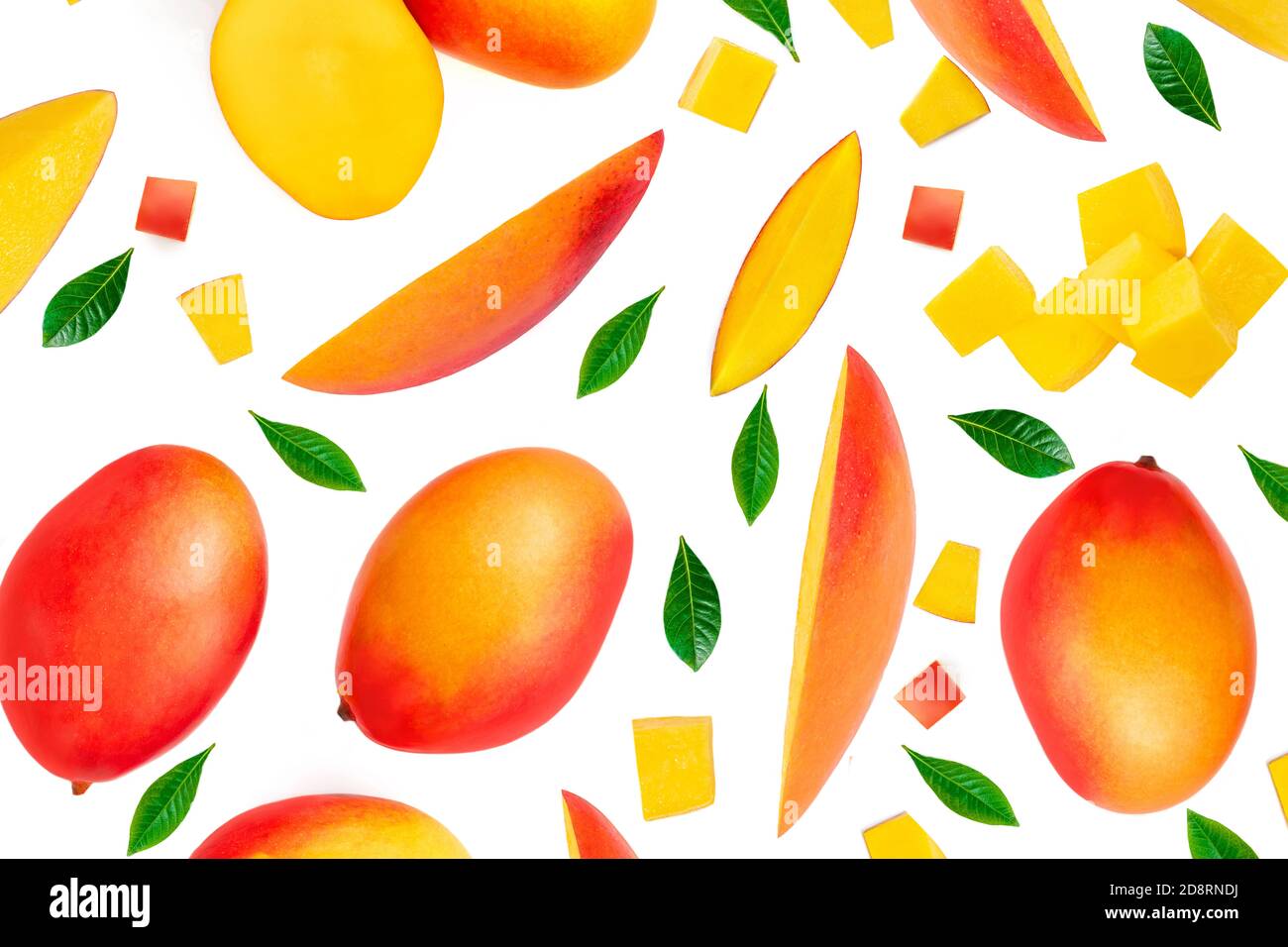 Mango isolated on the white background. Pile of fresh tropical mangoes ...