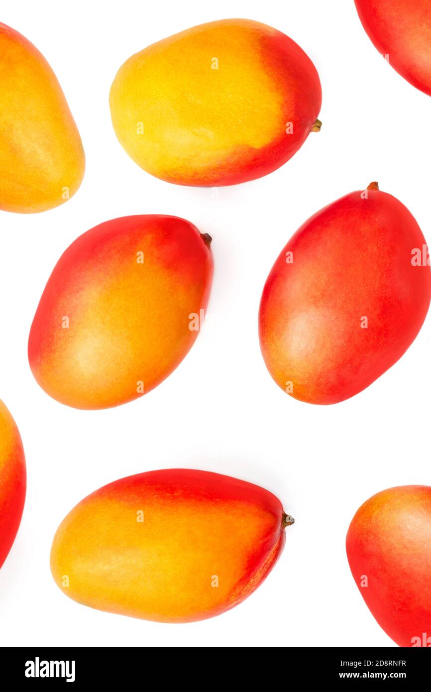 Creative layout made of mango fruit. Tropical abstract background ...