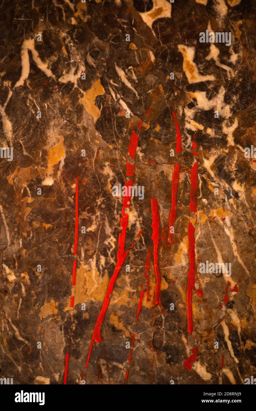 Abstract of a of marble wall in dark colors in Prague, czech Republic ...